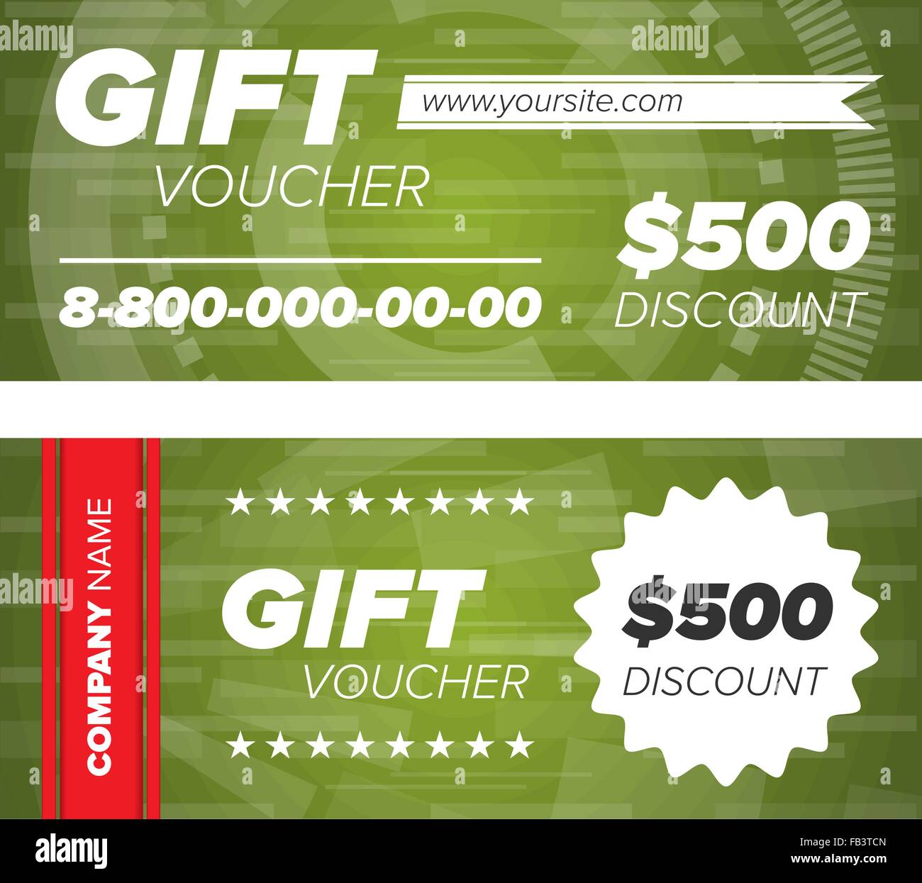 Green Gift voucher template with decorative elements Stock Vector Image ...