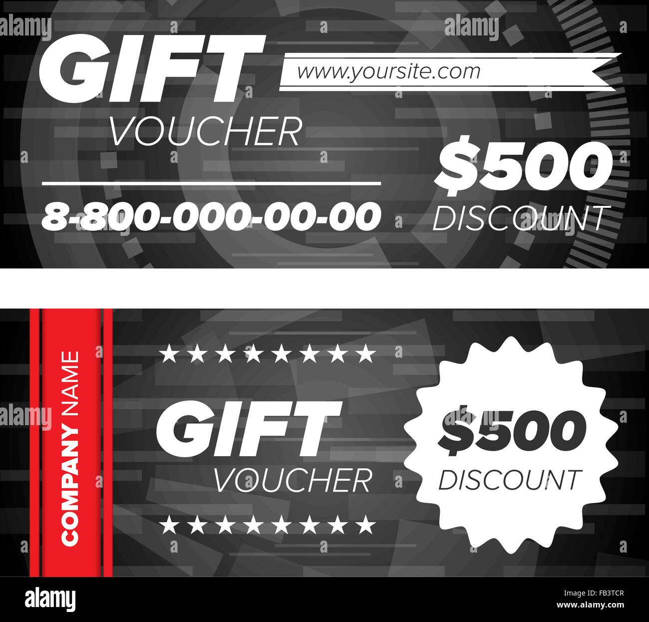 Black Gift voucher template with decorative elements Stock Vector Image ...