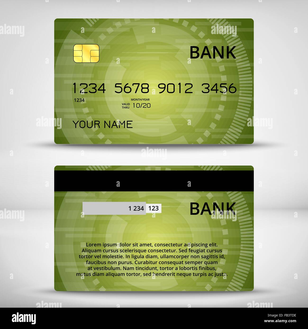 Templates of credit cards design with an abstract background, Isolated ...