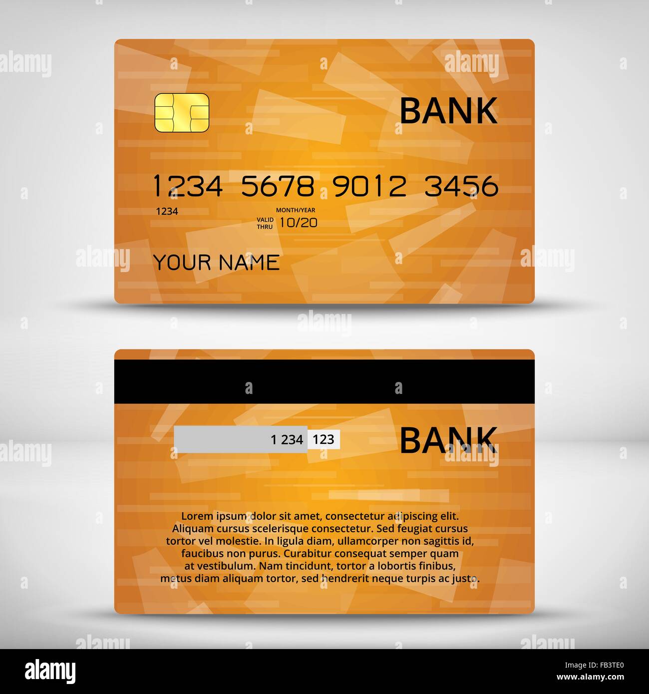 Templates of credit cards design with a polygon background, Isolated ...