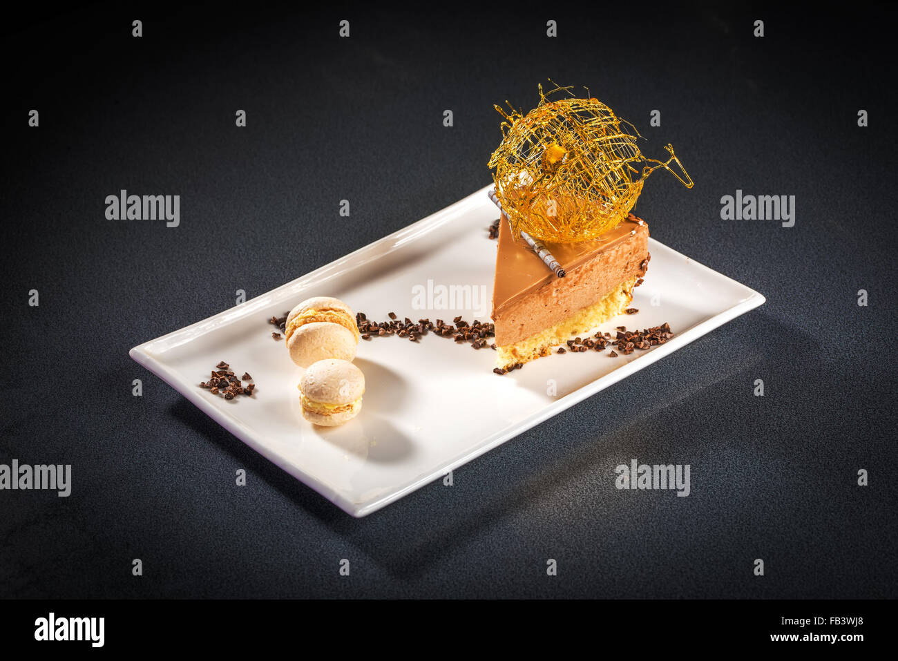 Cake piece macaroons chocolate hi-res stock photography and images - Alamy