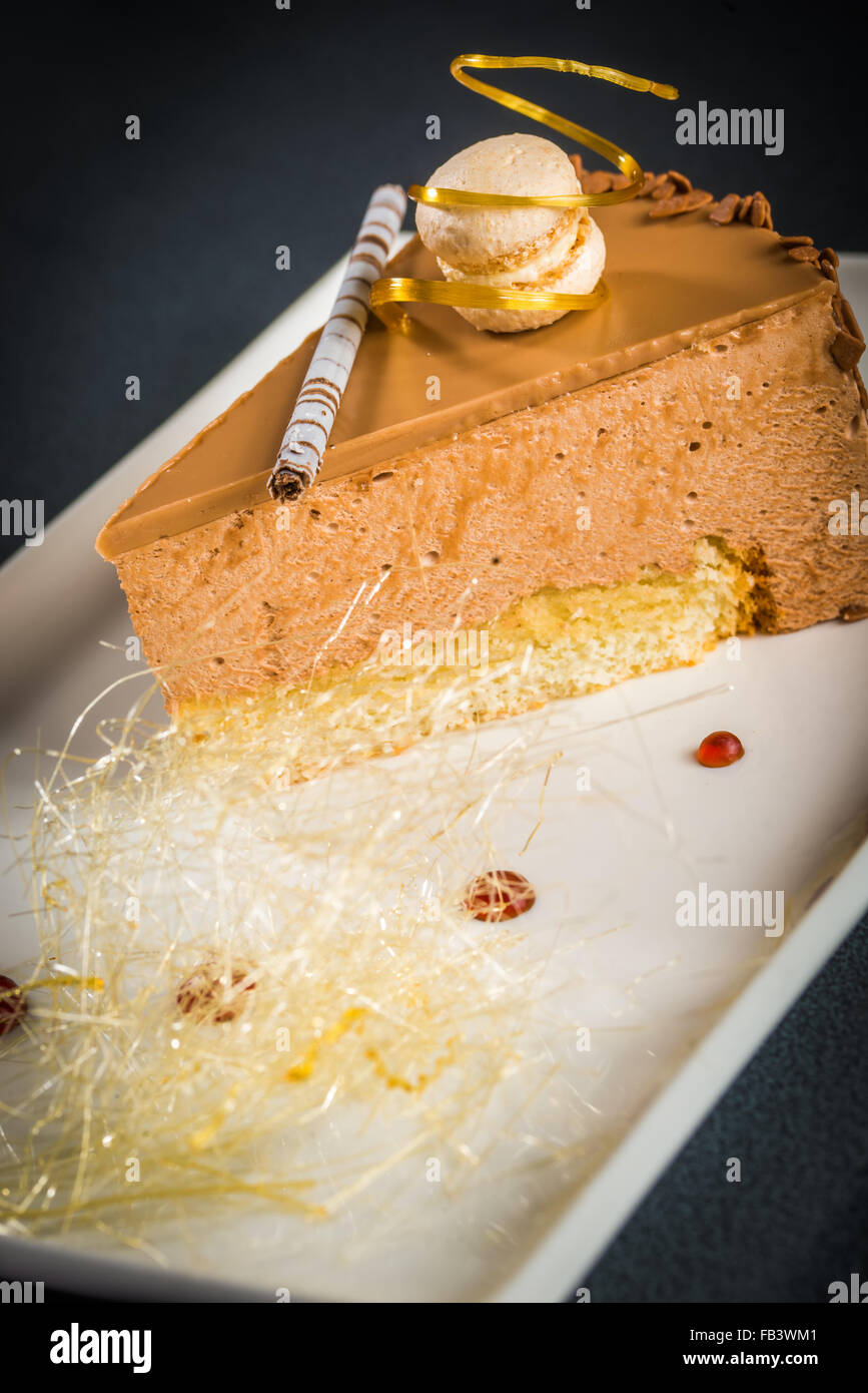 Creamy piece of cake Stock Photo - Alamy