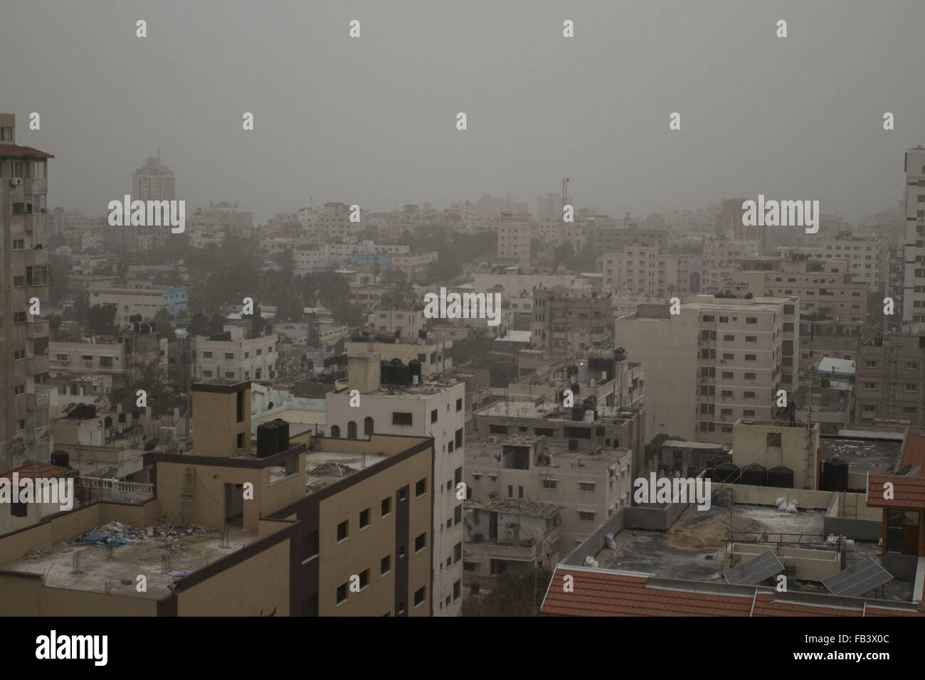 Gaza City, The Gaza Strip, Palestine. 8th Jan, 2016. General view of ...