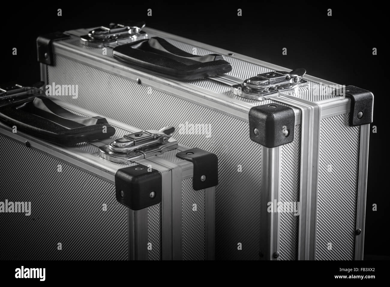 Aluminum metal case boxes Stock Photo - Alamy