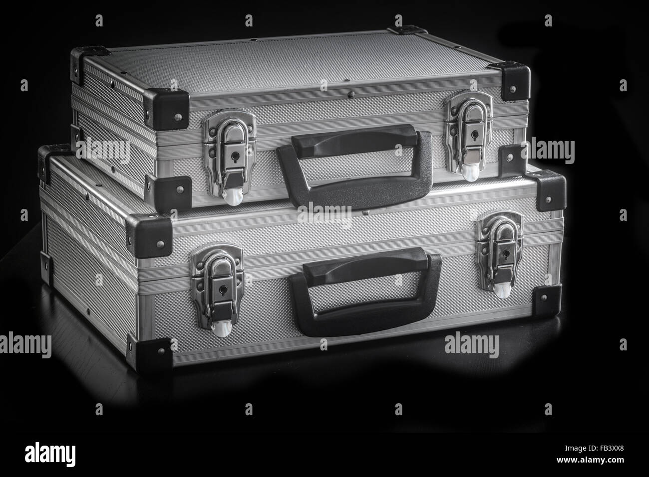 Aluminum metal case boxes Stock Photo - Alamy