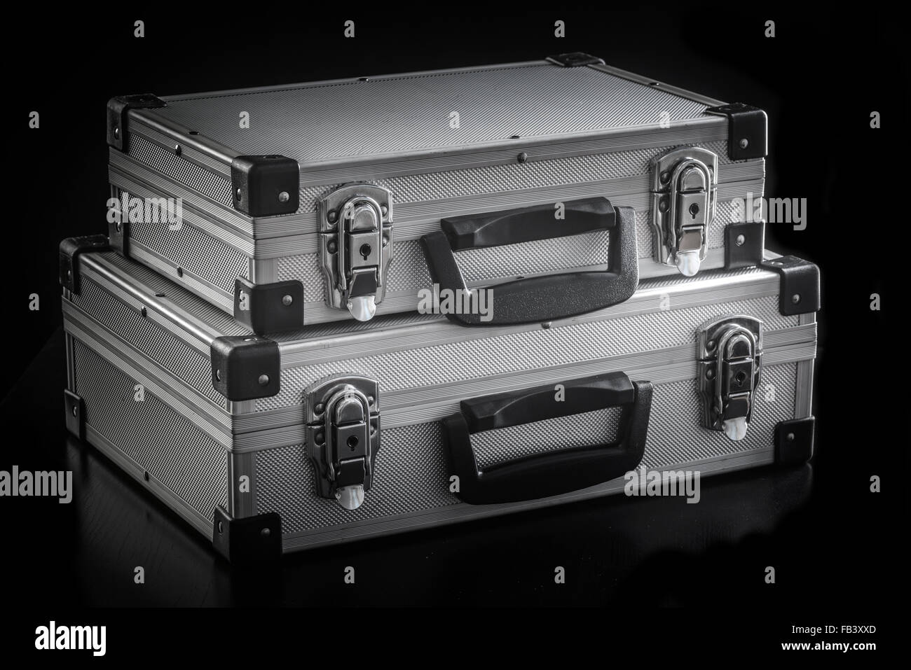 Aluminum metal case boxes Stock Photo - Alamy