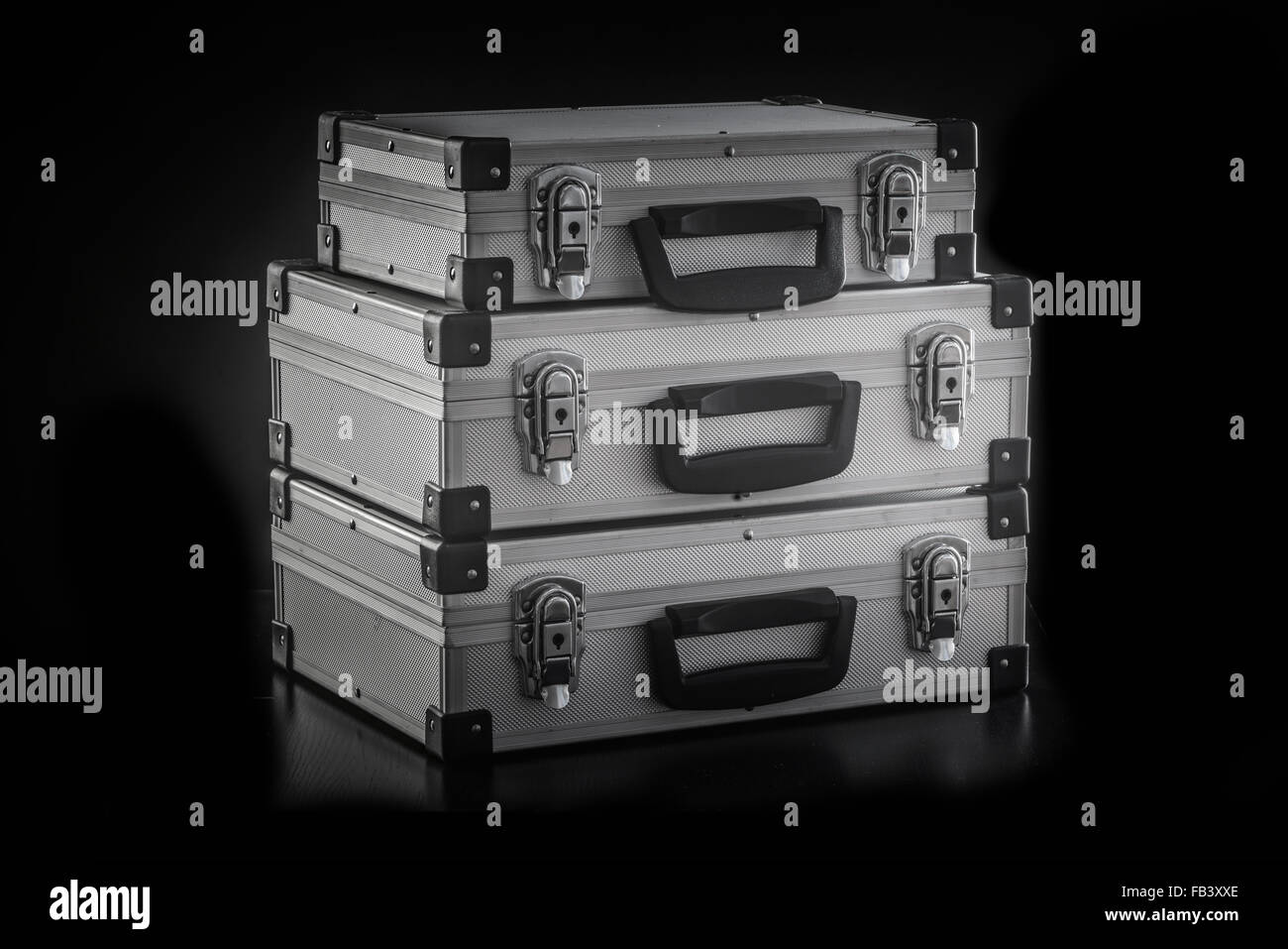 Aluminum metal case boxes Stock Photo - Alamy