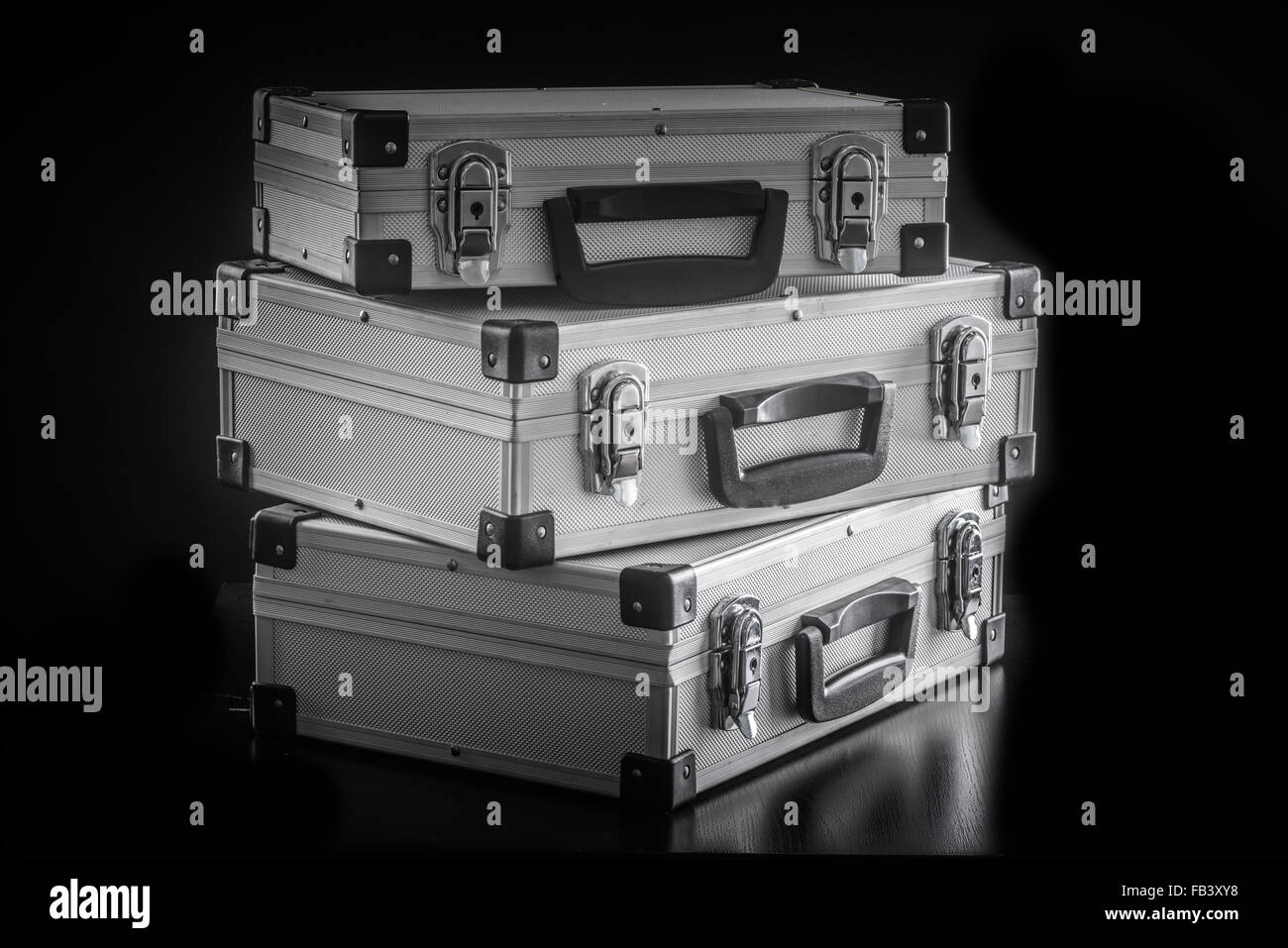 Aluminum metal case boxes Stock Photo - Alamy