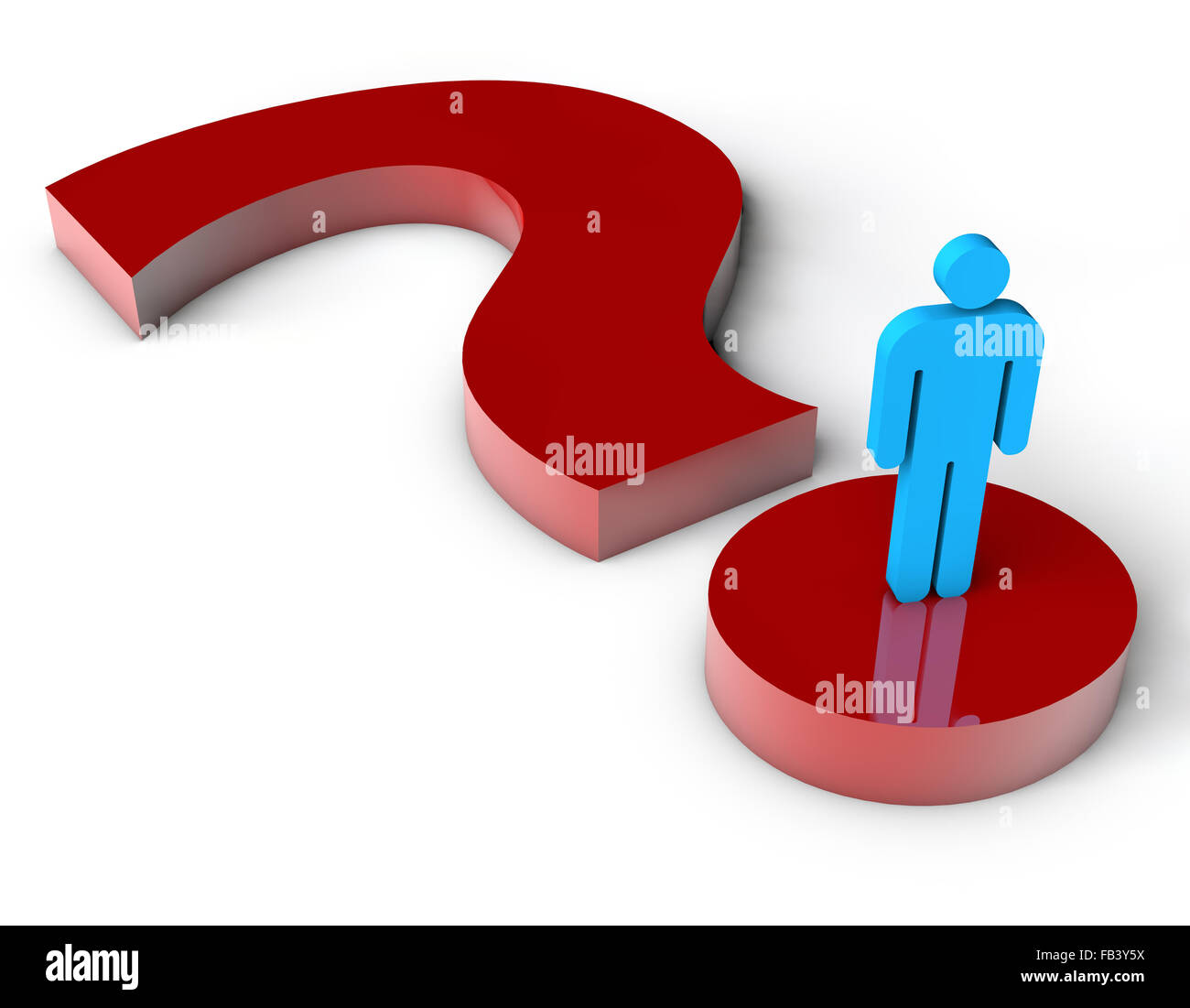 Businessman red color question mark white background concept design ...