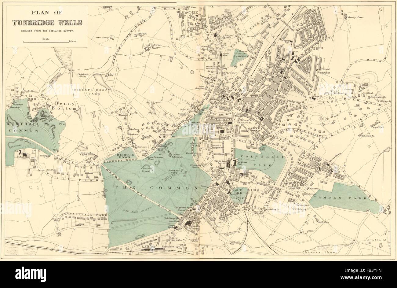 TUNBRIDGE WELLS: Ferndale Ephraim Sion Camden. Town plan. GW BACON ...