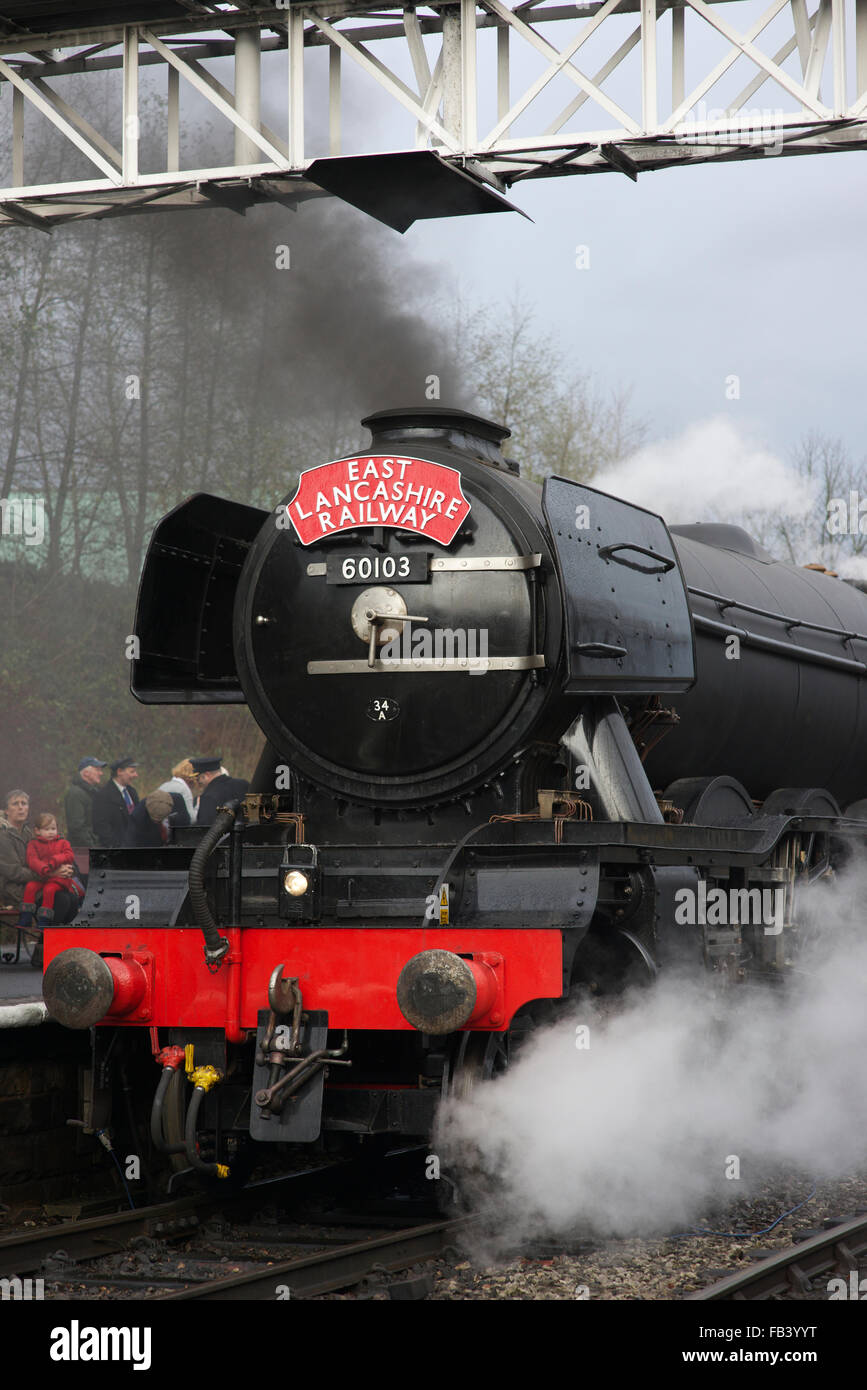 Flying Scotsman steam locomotive in wartime black livery being tested ...