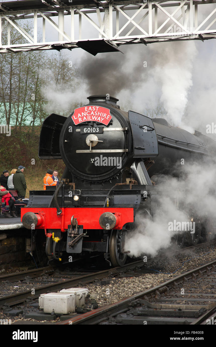 Flying Scotsman steam locomotive in wartime black livery being tested ...
