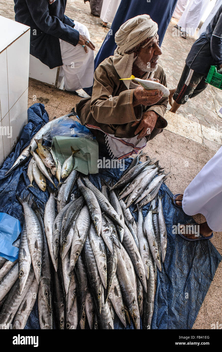 Morning fish market in Barka, Oman Stock Photo - Alamy