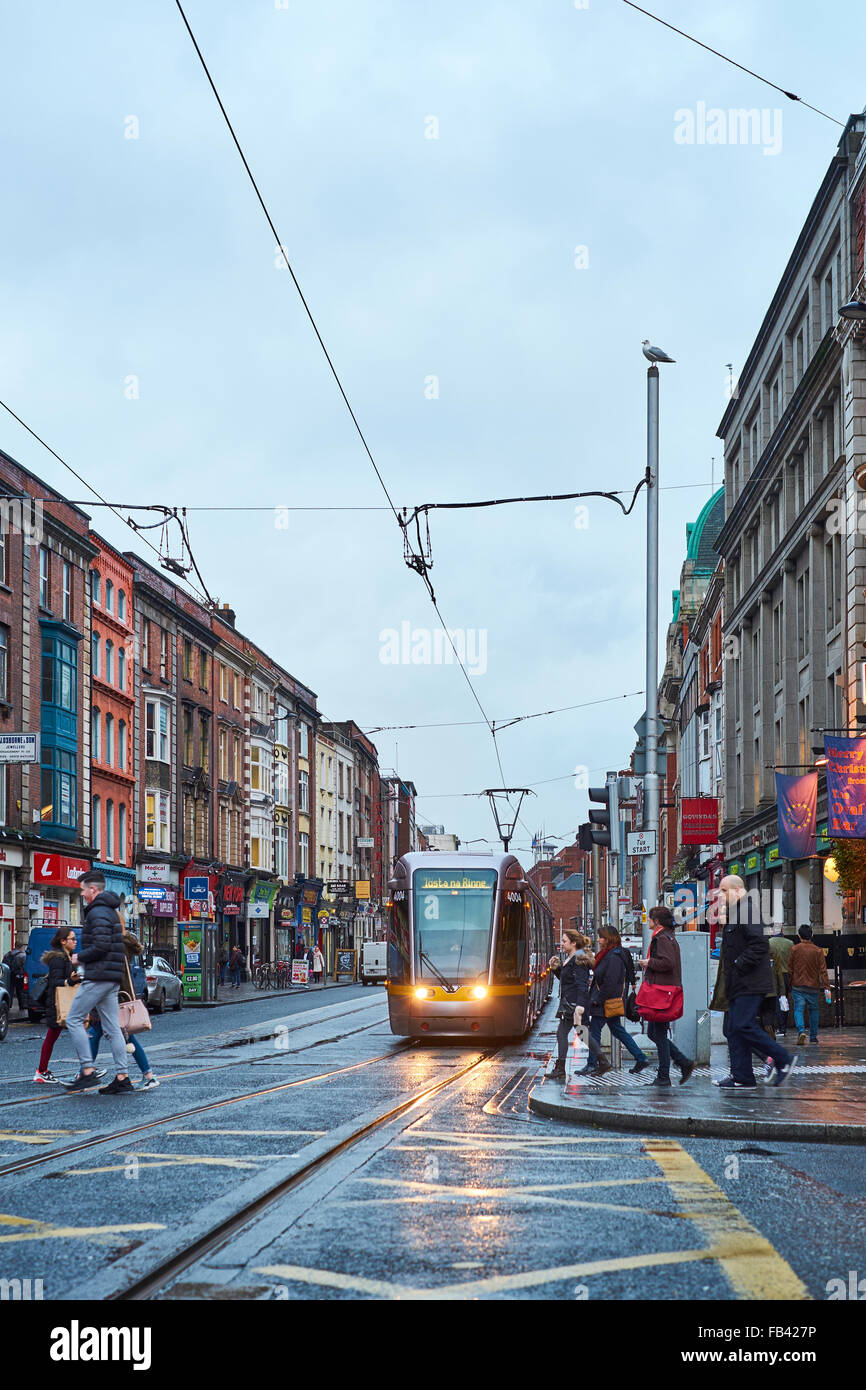 DUBLIN, IRELAND - JANUARY 05: The Luas, Dublin's tram system train ...