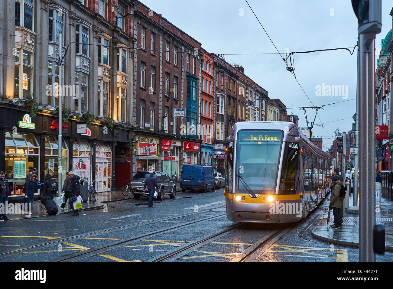 DUBLIN, IRELAND - JANUARY 05: The Luas, Dublin's tram system train ...
