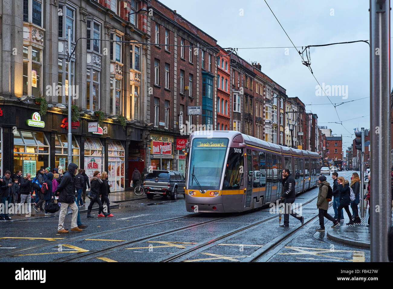 DUBLIN, IRELAND - JANUARY 05: The Luas, Dublin's tram system train ...