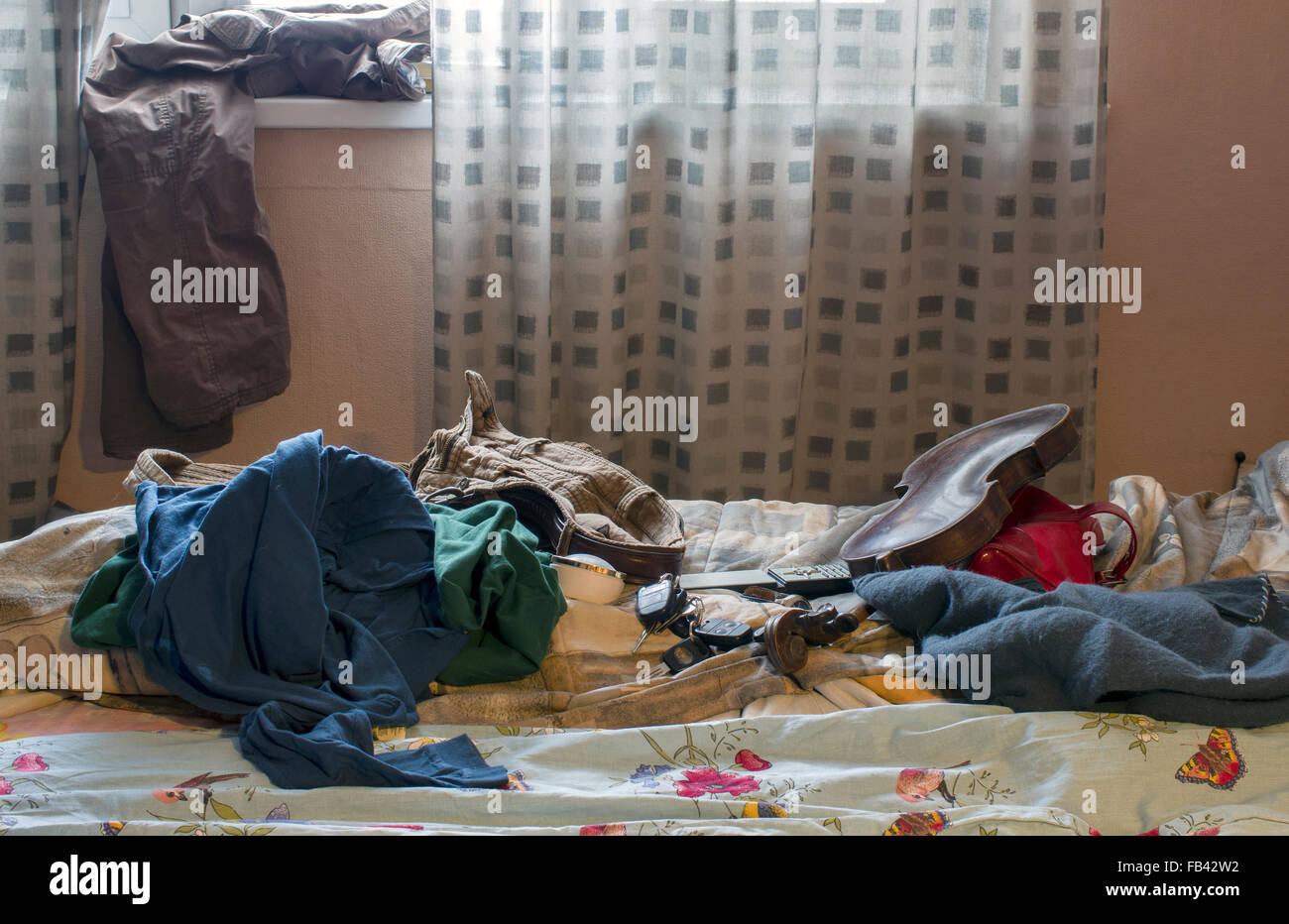 Mess In Bedroom Stock Photo - Alamy