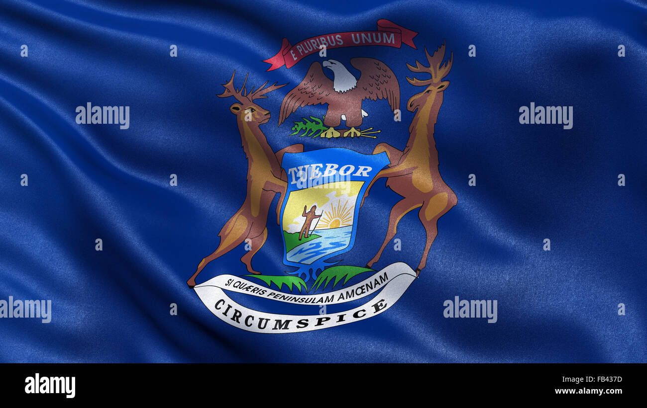 US state flag of Michigan Stock Photo - Alamy