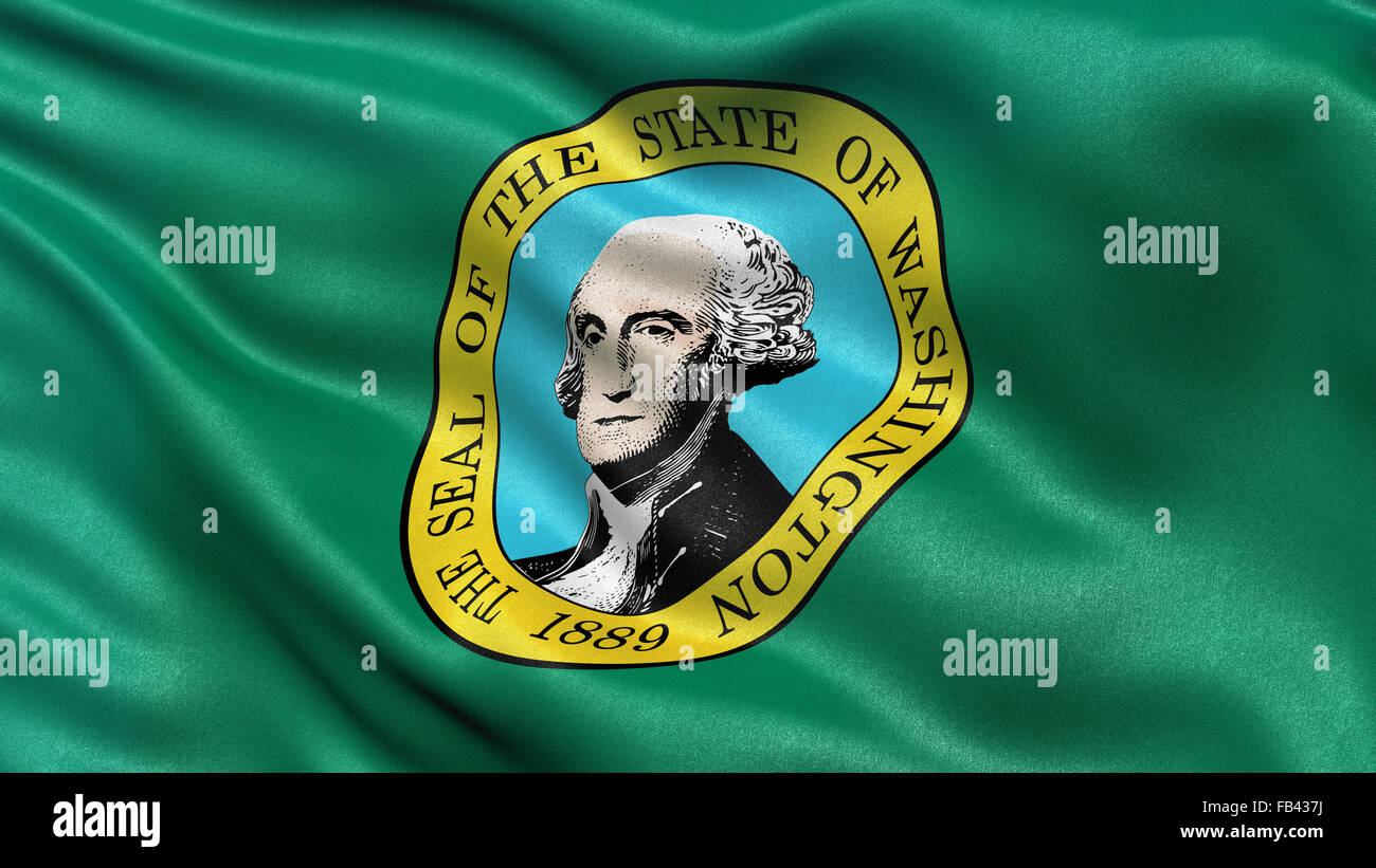 US state flag of Washington Stock Photo - Alamy