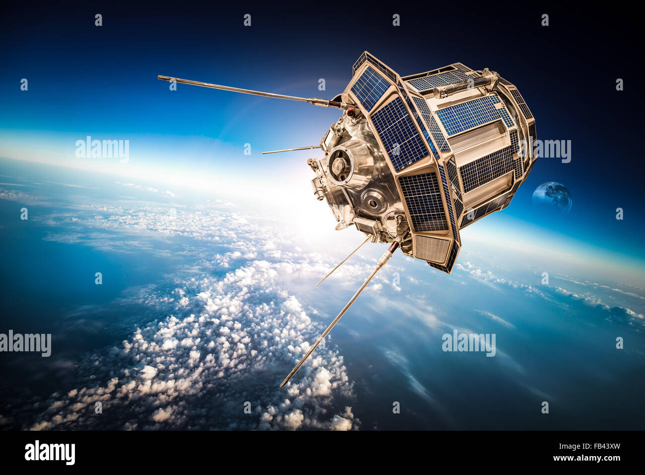 Space satellite orbiting the earth. Elements of this image furnished by ...