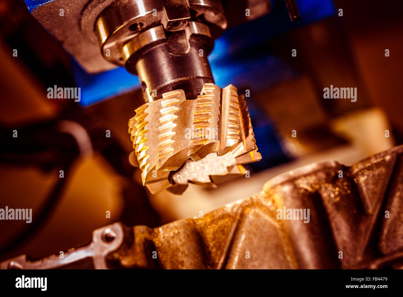 Metalworking CNC milling machine. Cutting metal modern processing ...