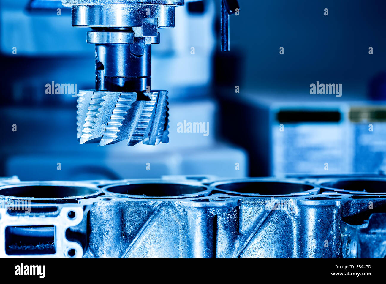 Metalworking CNC milling machine. Cutting metal modern processing ...