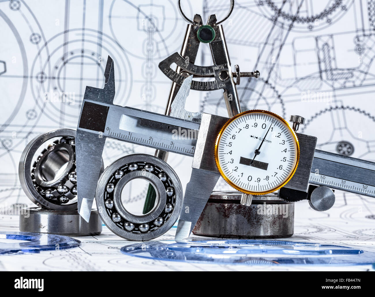 Technical drawing and tools Stock Photo - Alamy