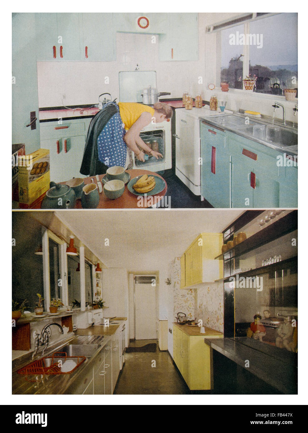 Modern kitchens. Prints from the Book of Good Housekeeping 1957 Stock ...