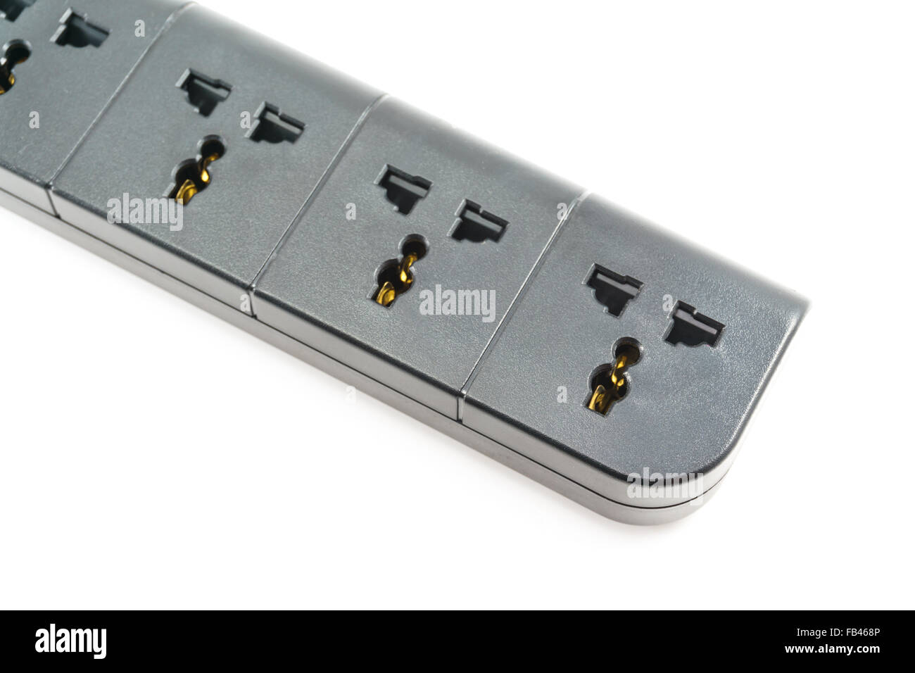 Black electric extension strip isolated on white background Stock Photo ...