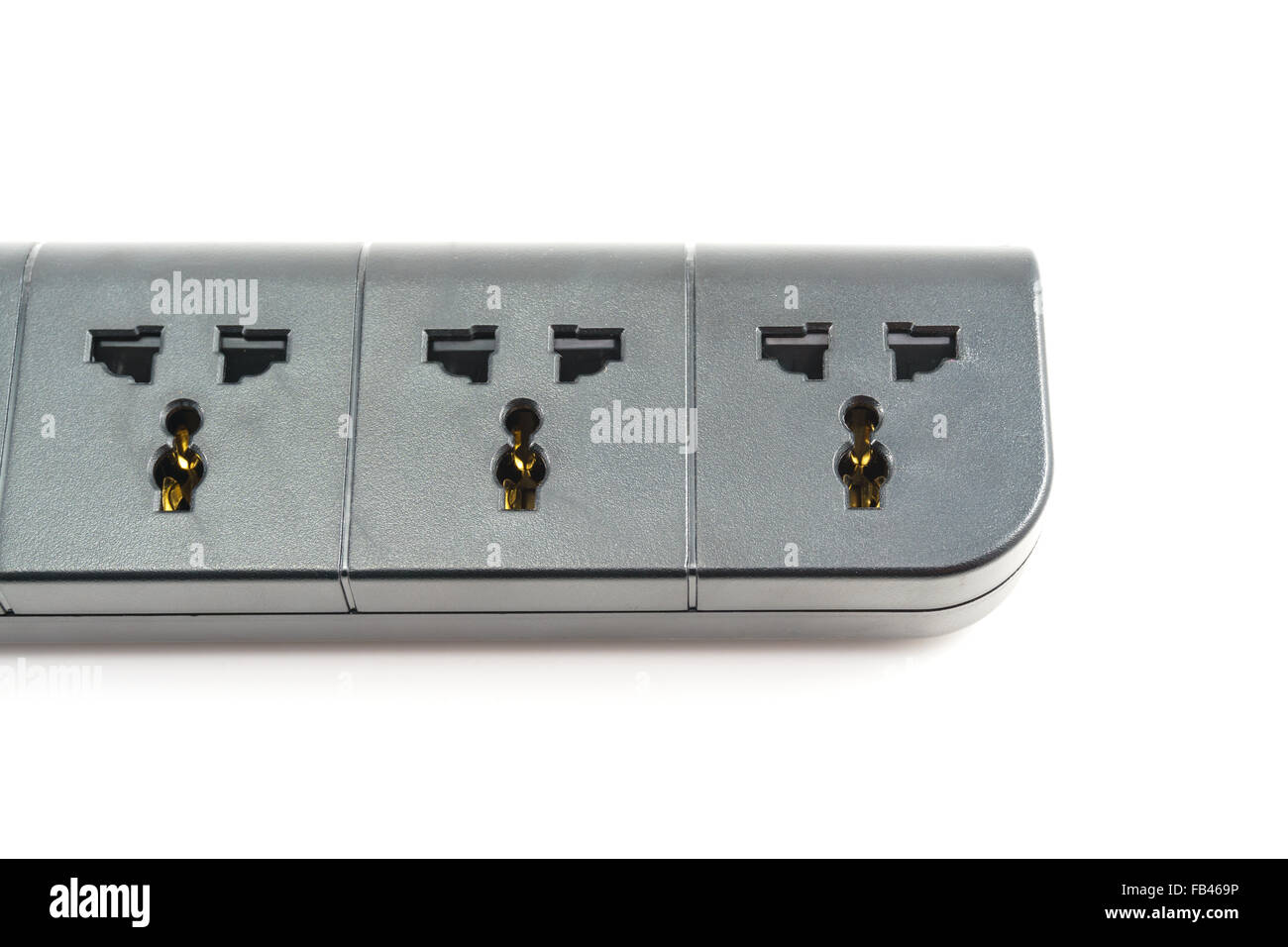 Black electric extension strip isolated on white background Stock Photo ...