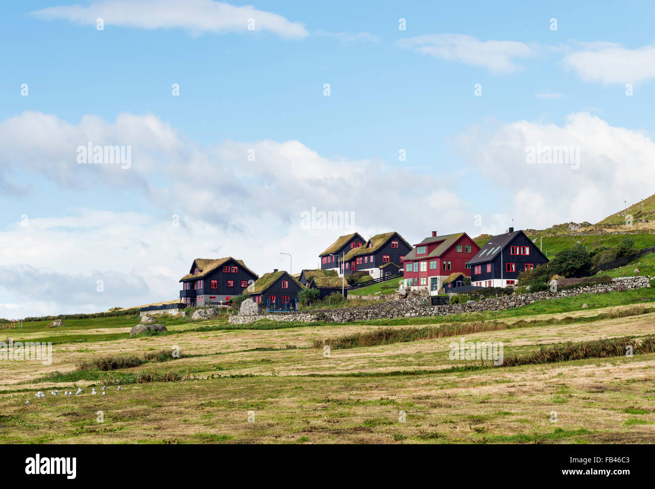 Village on the Faeroes Stock Photo - Alamy