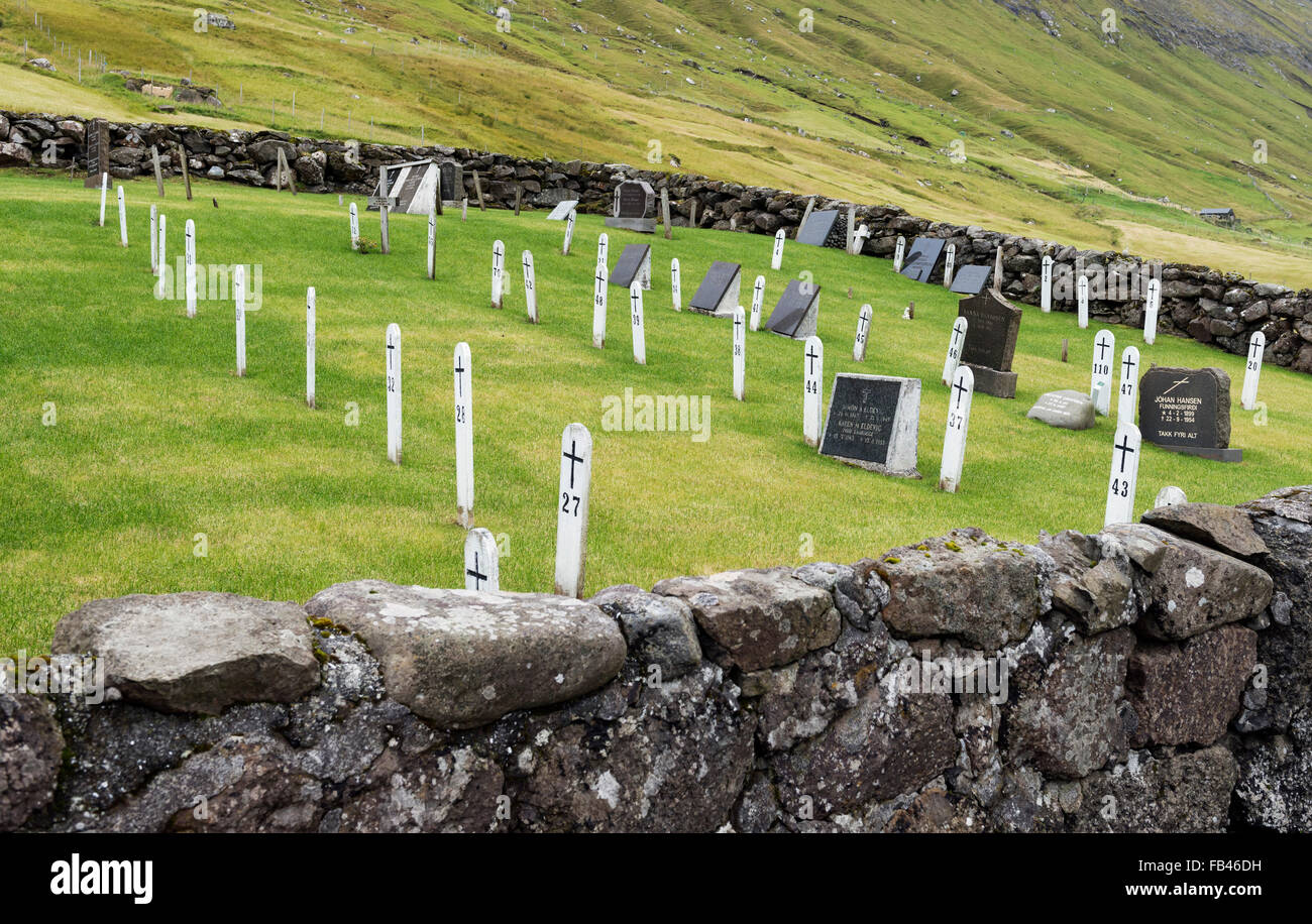 Cemetery. Eysteroy, the Faeroes Stock Photo - Alamy