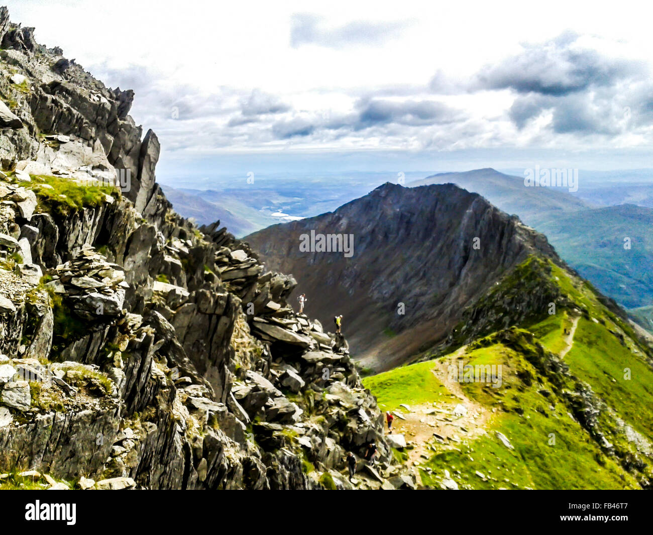 Grib Goch, the path up to Snowdon Stock Photo - Alamy