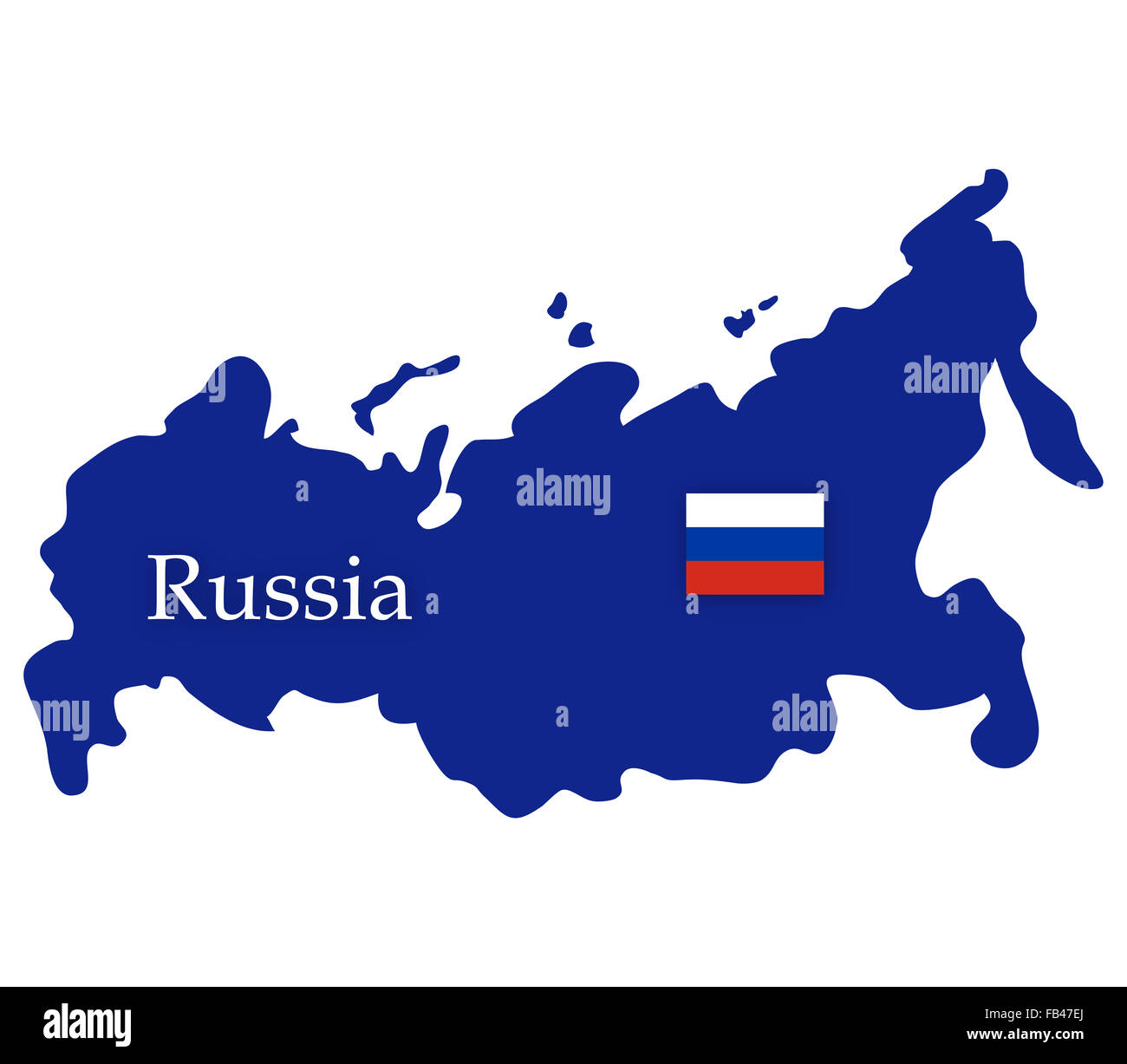 russia map on a white background Stock Photo - Alamy