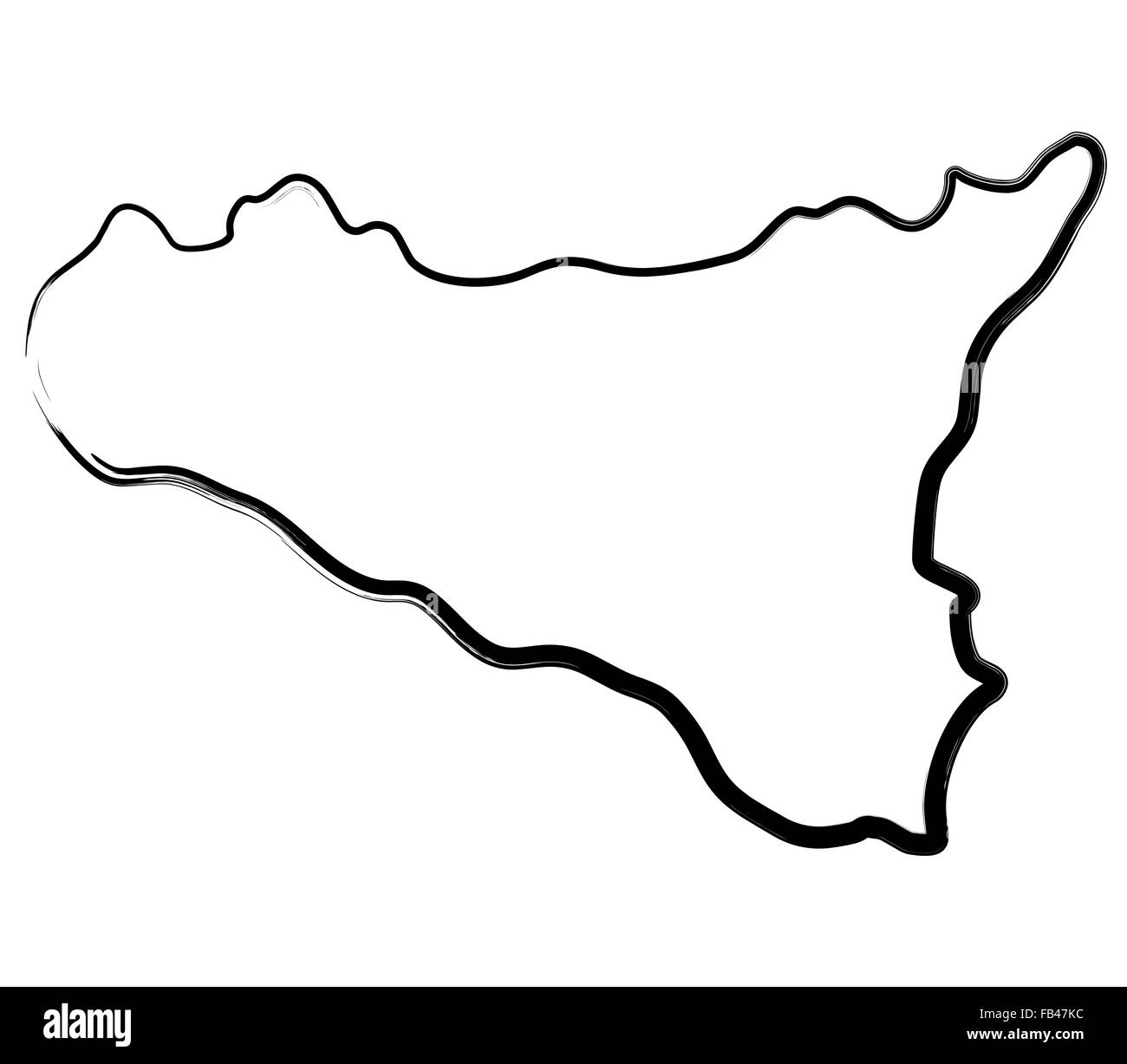 Sicily map on a white background Stock Photo - Alamy