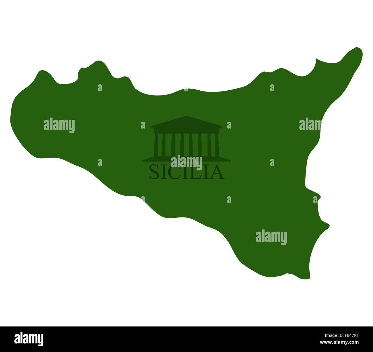 Sicily blank detailed outline map hi-res stock photography and images ...