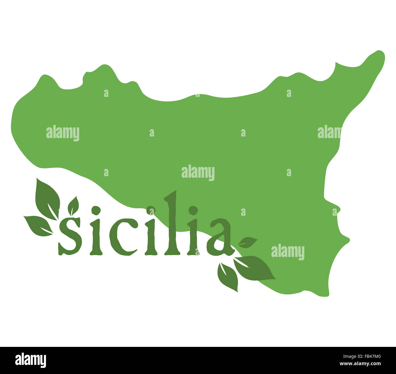 Sicily blank detailed outline map hi-res stock photography and images ...