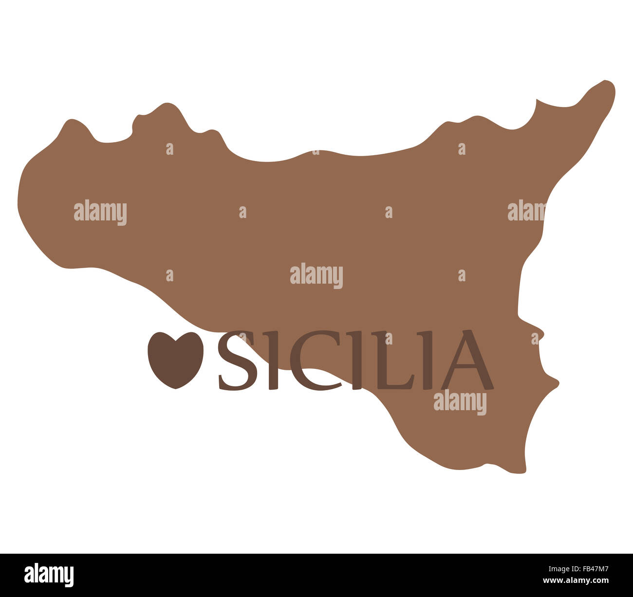 Sicily blank detailed outline map hi-res stock photography and images ...