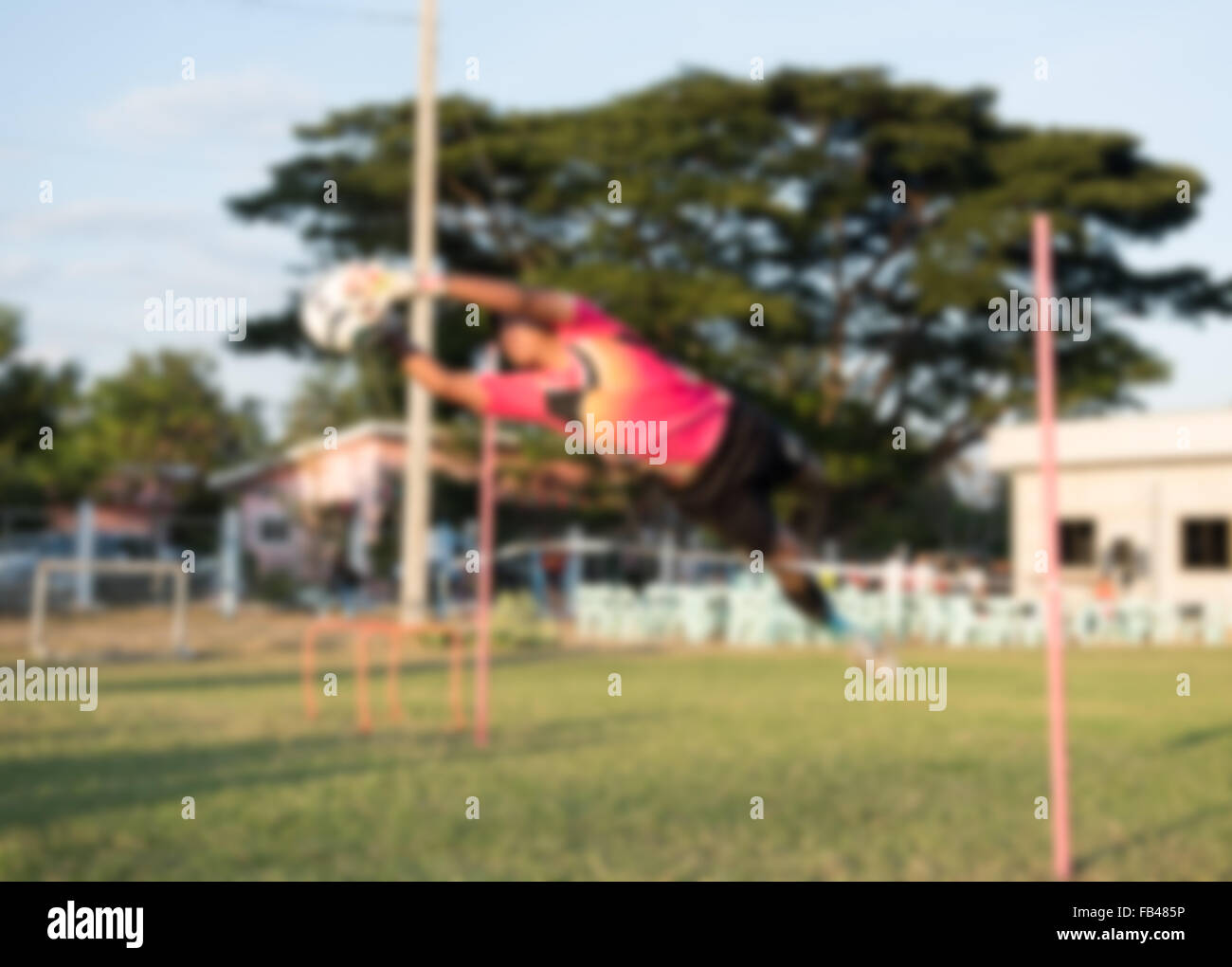 blurry,motion blur,Goalkeeper in action playing football (soccer Stock ...