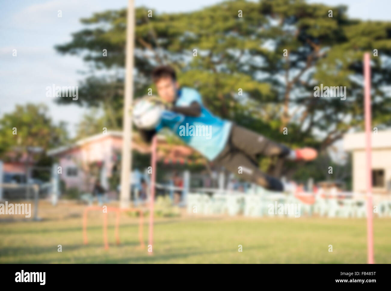 blurry,motion blur,Goalkeeper in action playing football (soccer Stock ...