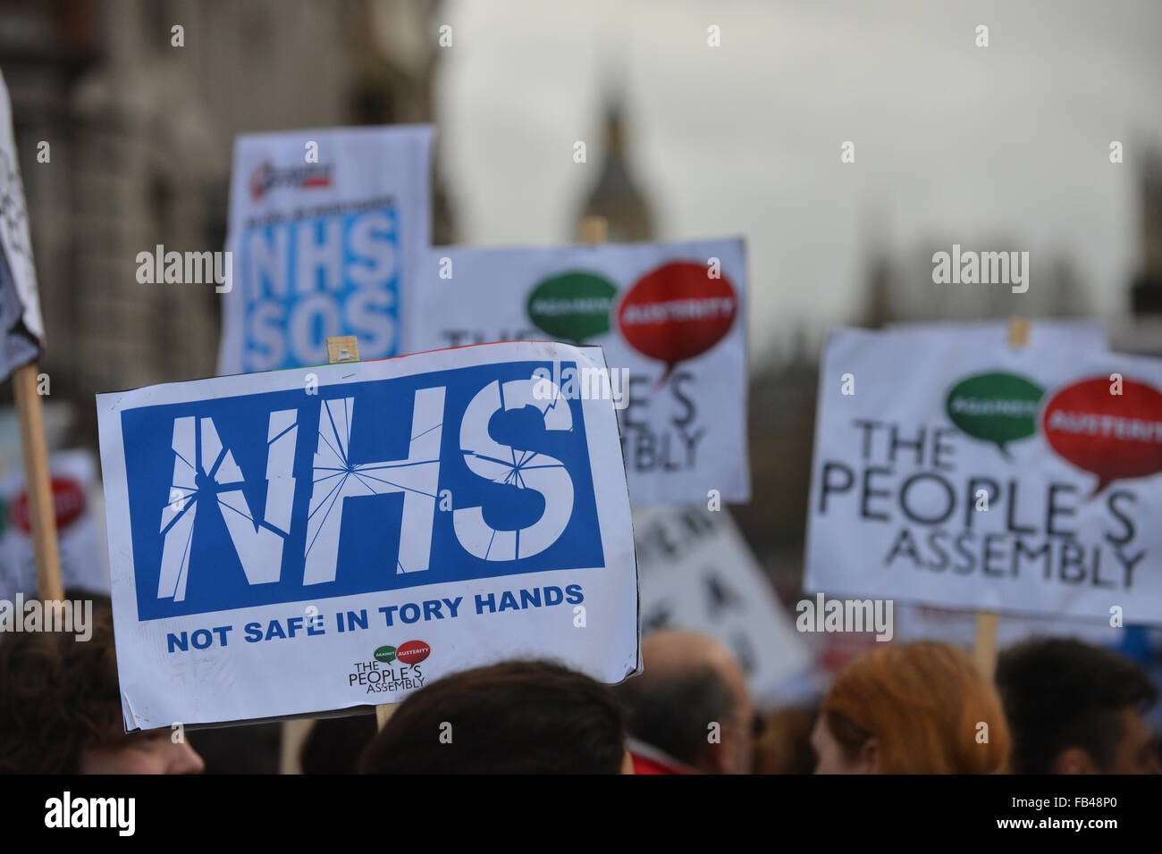 London, UK. 9th January 2016. Student Nurses stage a protest march ...