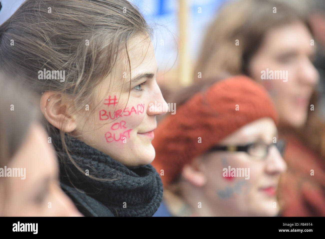 London, UK. 9th January 2016. Student Nurses stage a protest march ...