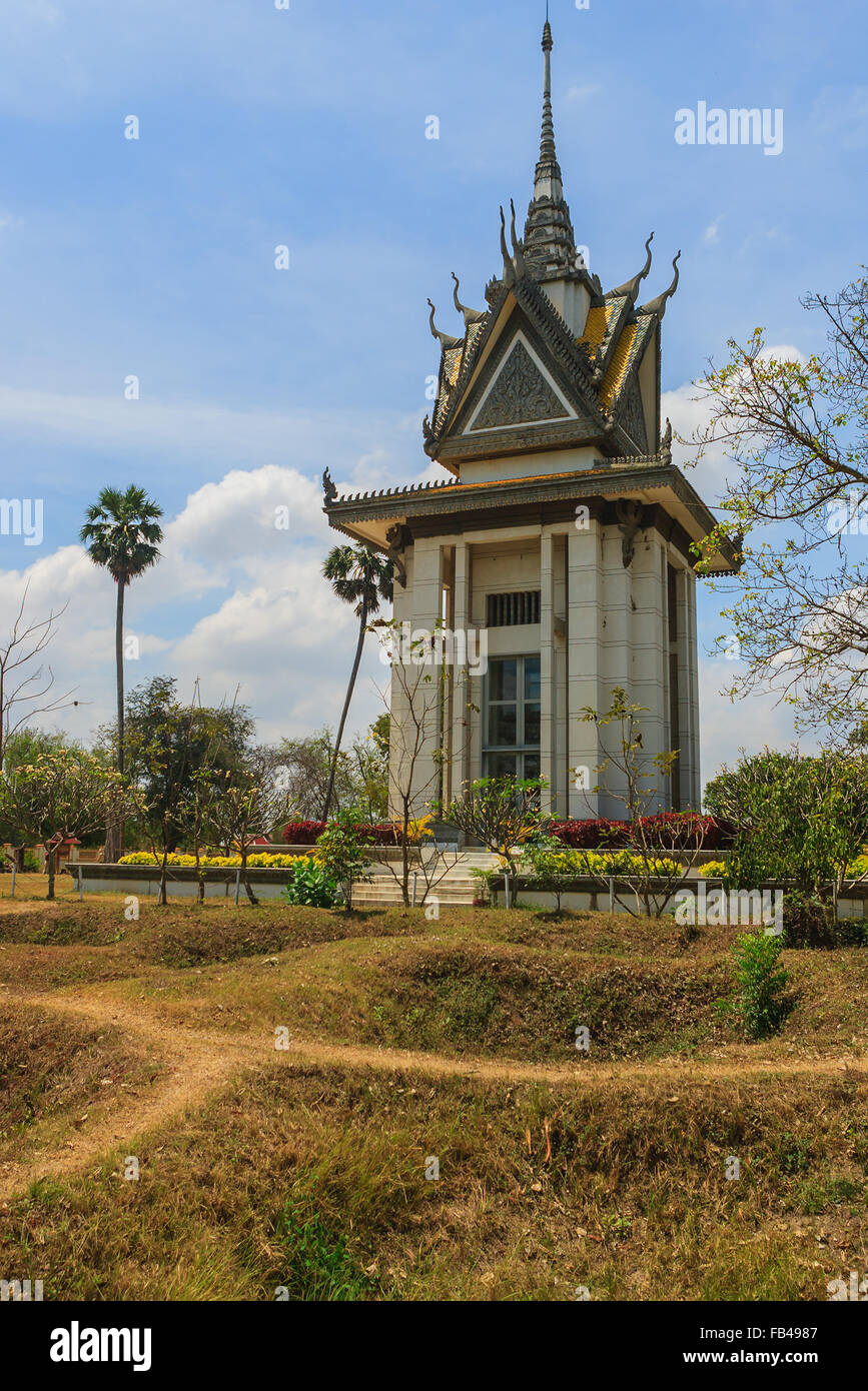 Buddhist Stupa at Choeung Ek at the Killing Fields, Cambodia Stock ...