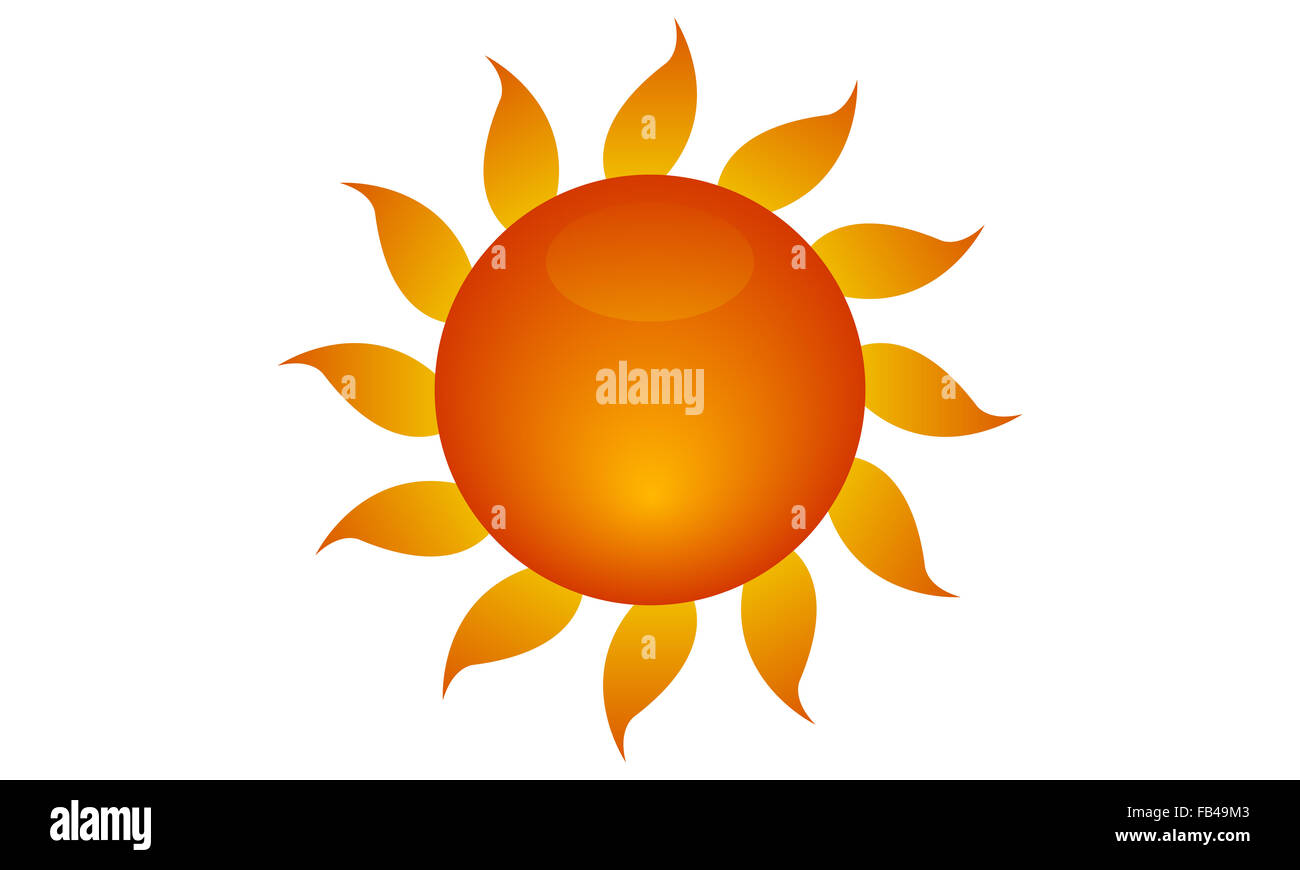sun on white background Stock Photo - Alamy