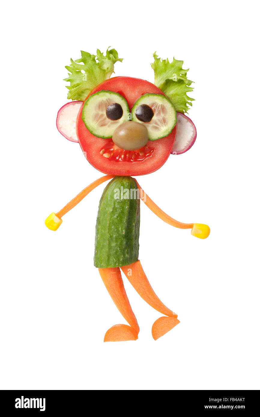 Funny man made of fresh vegetables on isolated background Stock Photo ...