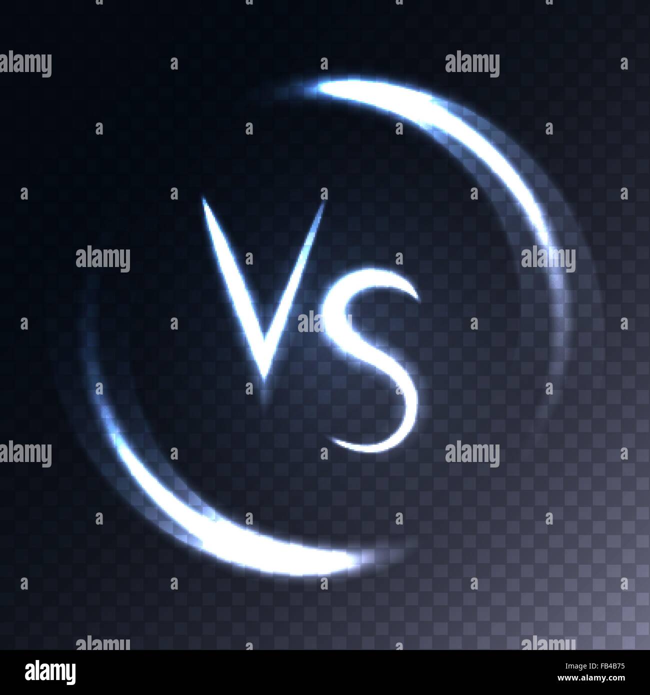 Versus letters luminous logo. Neon V and S flat style symbol Stock ...