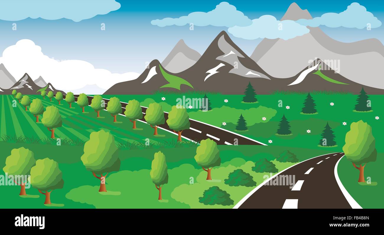 Curved mountain Stock Vector Images - Alamy