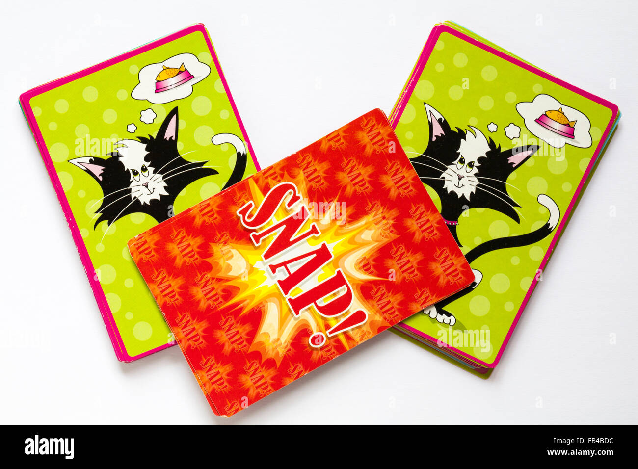 playing Snap cards with matching cats dreaming of fish dinner set on ...