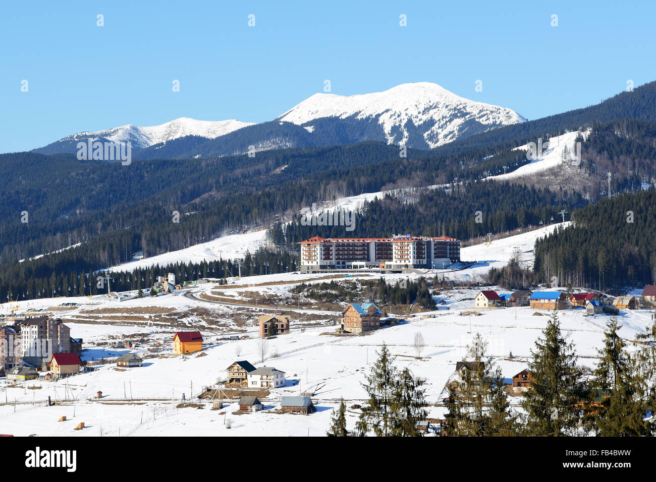 The Radisson hotel is on slope in Bukovel. It is the largest ski resort ...