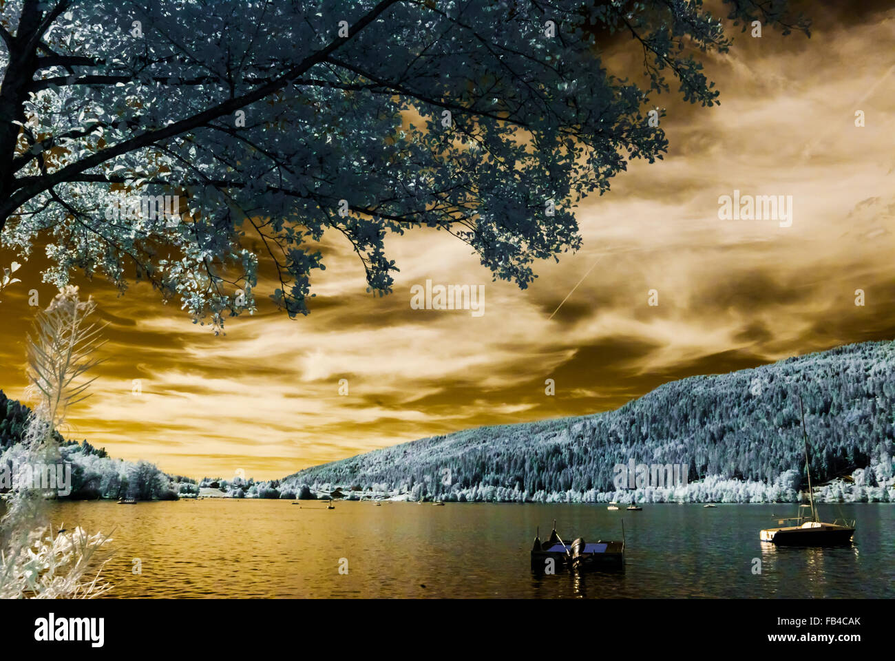 Beautiful summer lake in french mountains, travel concept Stock Photo ...